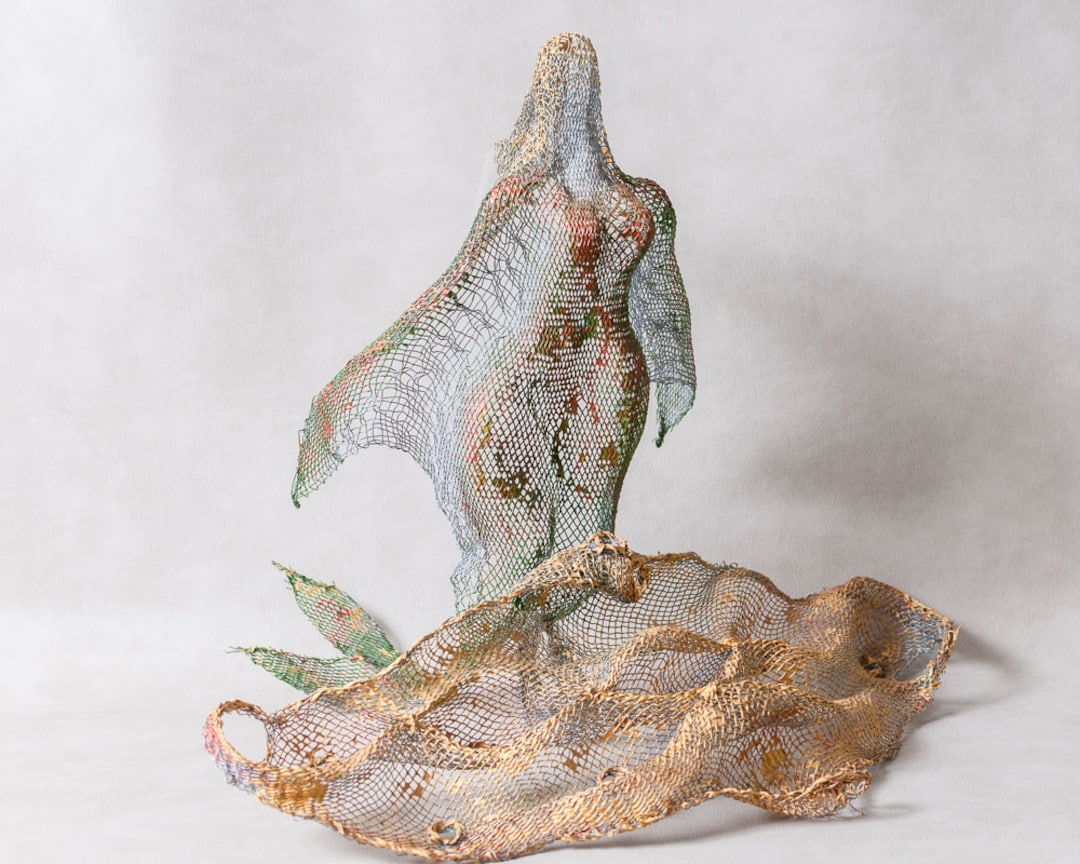 Sea Rustic 3d Wire Metal Mesh Sculpture Woman Nymph Mermaid - Etsy