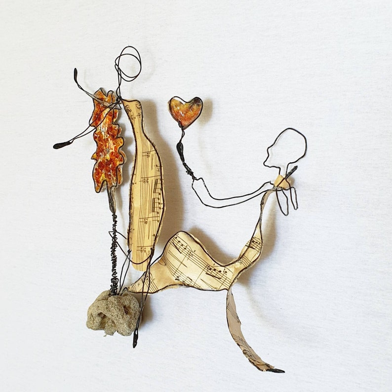 Figure Paper Wire 3D Couple Dance Metal Wire Art Dancing Couple ...