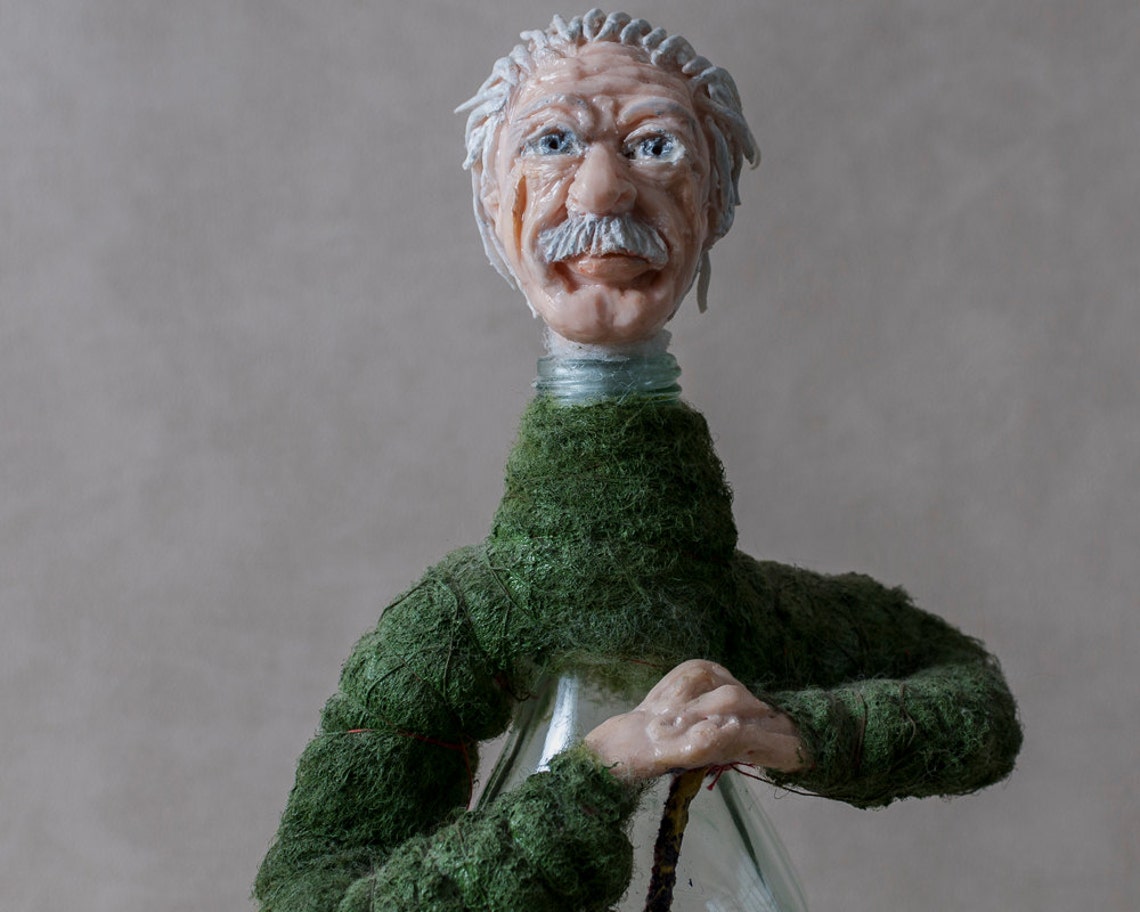 Office Decor Albert Einstein Sculpture OOAK Physics Art Nerdy Art E ...