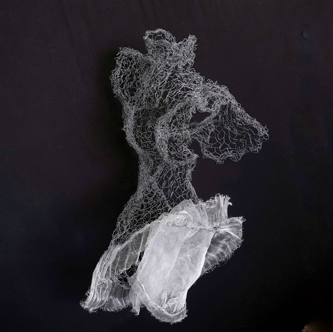 Torso Sculpture Cabaret Modern Wall Art Wire Mesh Female Torso - Etsy