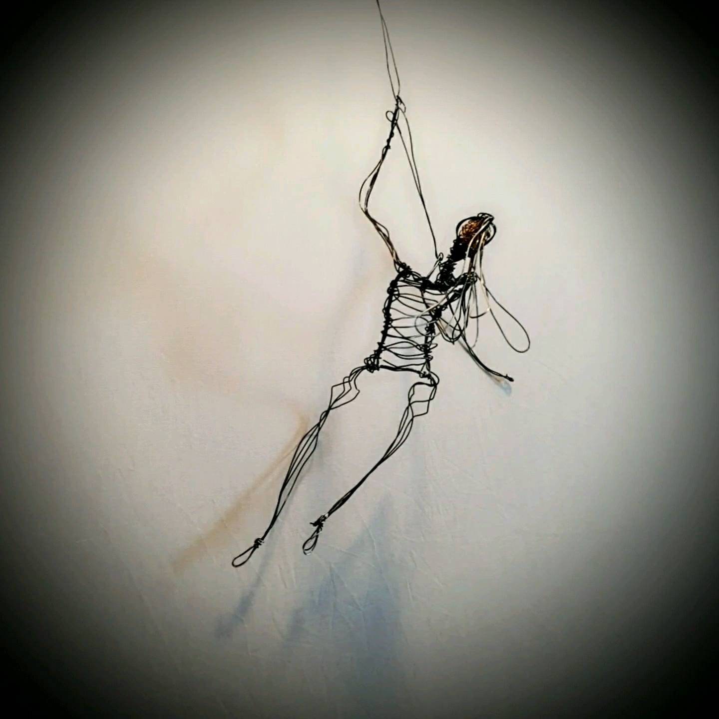 Climbing Sculpture Wall Decor Wire Figures Wall Hanging Metal - Etsy