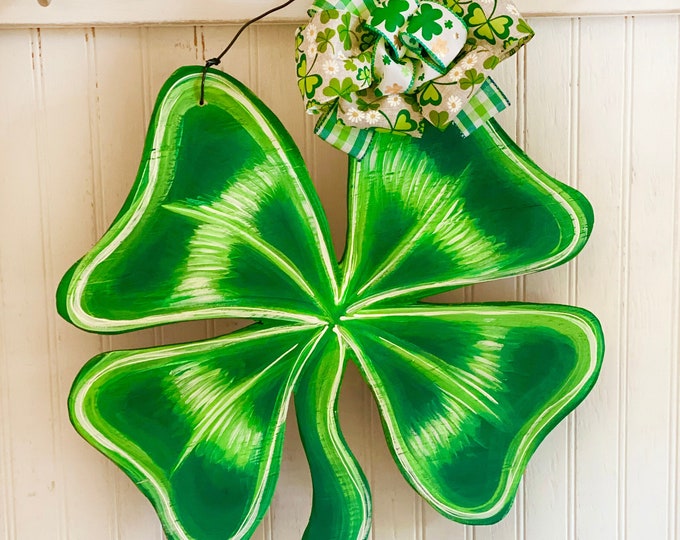 Shamrock Sign, Shamrock Door Hanger, Four Leaf Clover, St Patricks Day ...