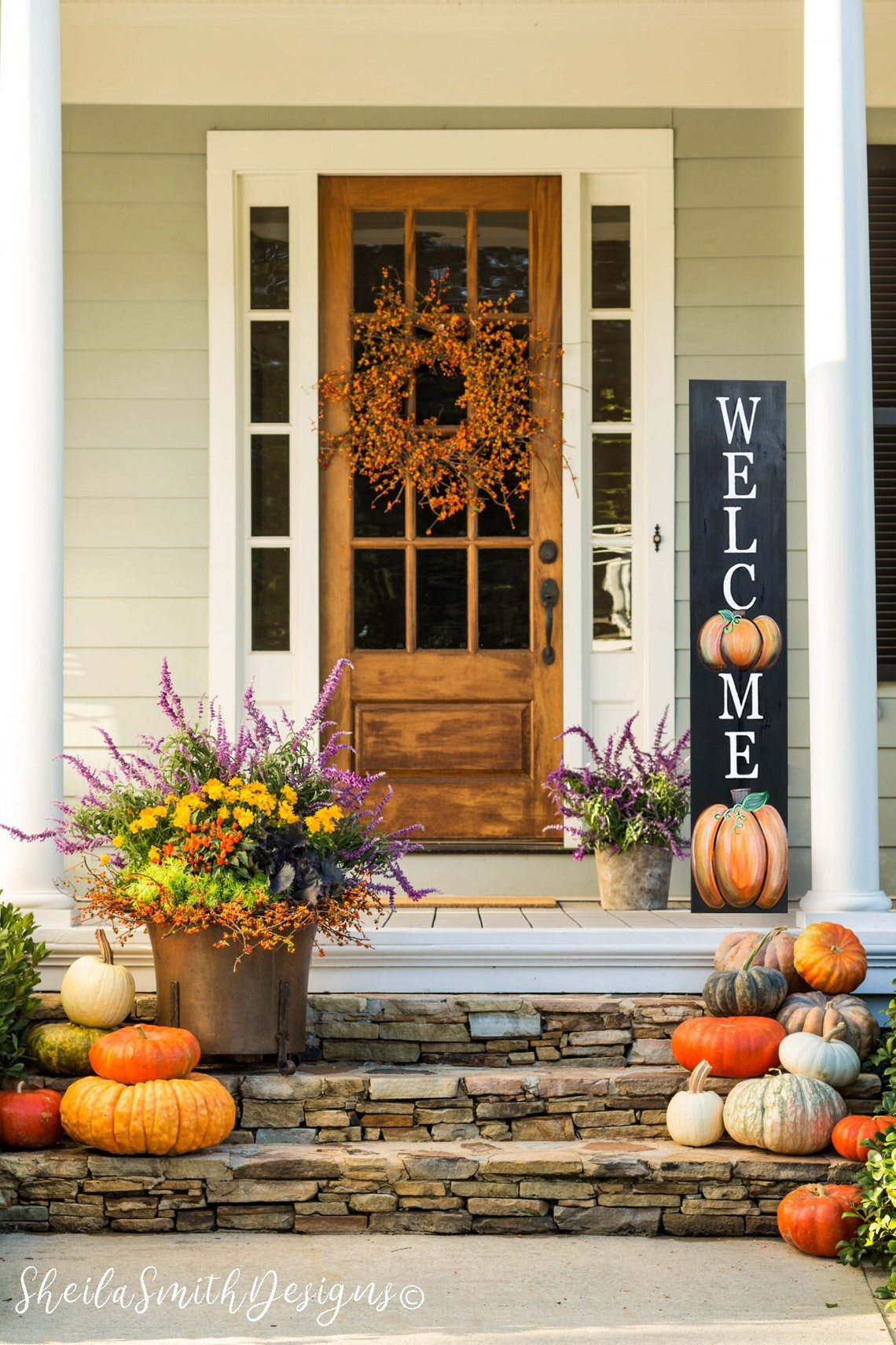 Pumpkin Fall Welcome Sign, Fall Decor, Fall Sign, Welcome Sign, Pumpkin ...