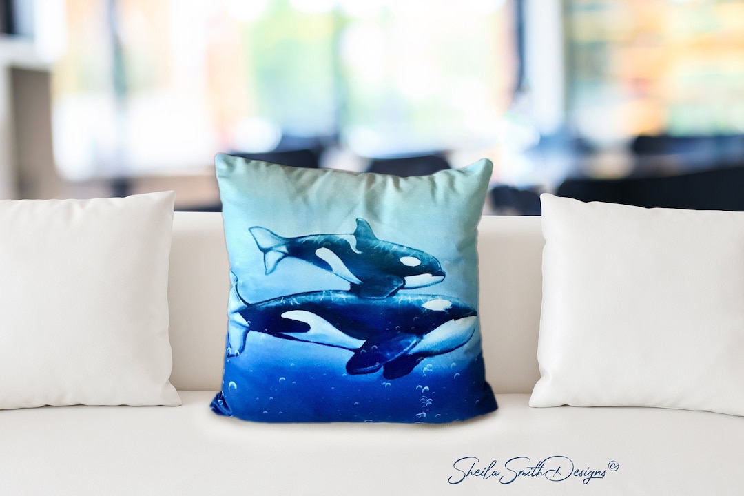 Killer Whale, Orca Soft Pillow, Orca Decor, Killer Whale Decor, Faux ...