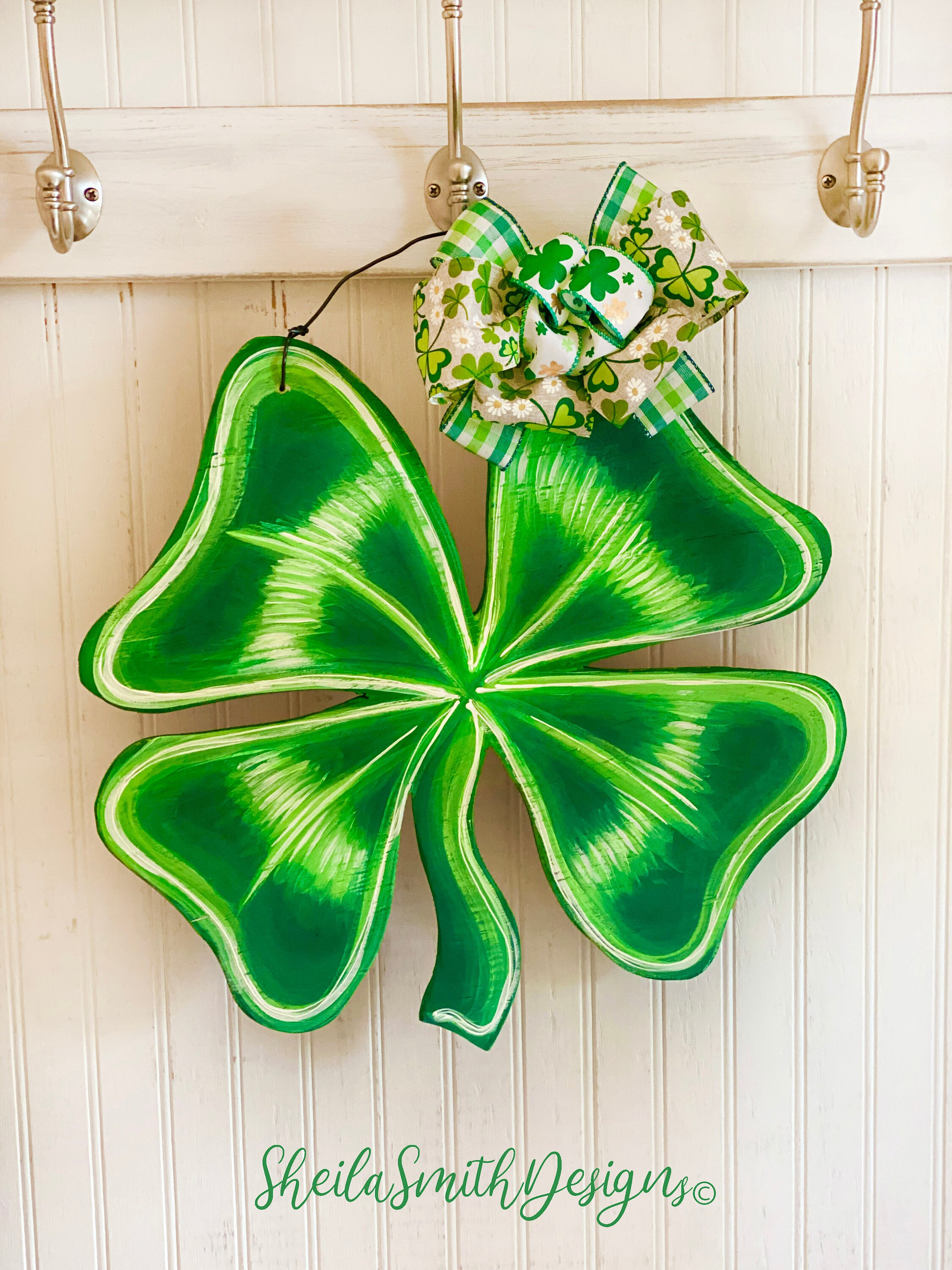 Shamrock Sign, Shamrock Door Hanger, Four Leaf Clover, St Patricks Day ...