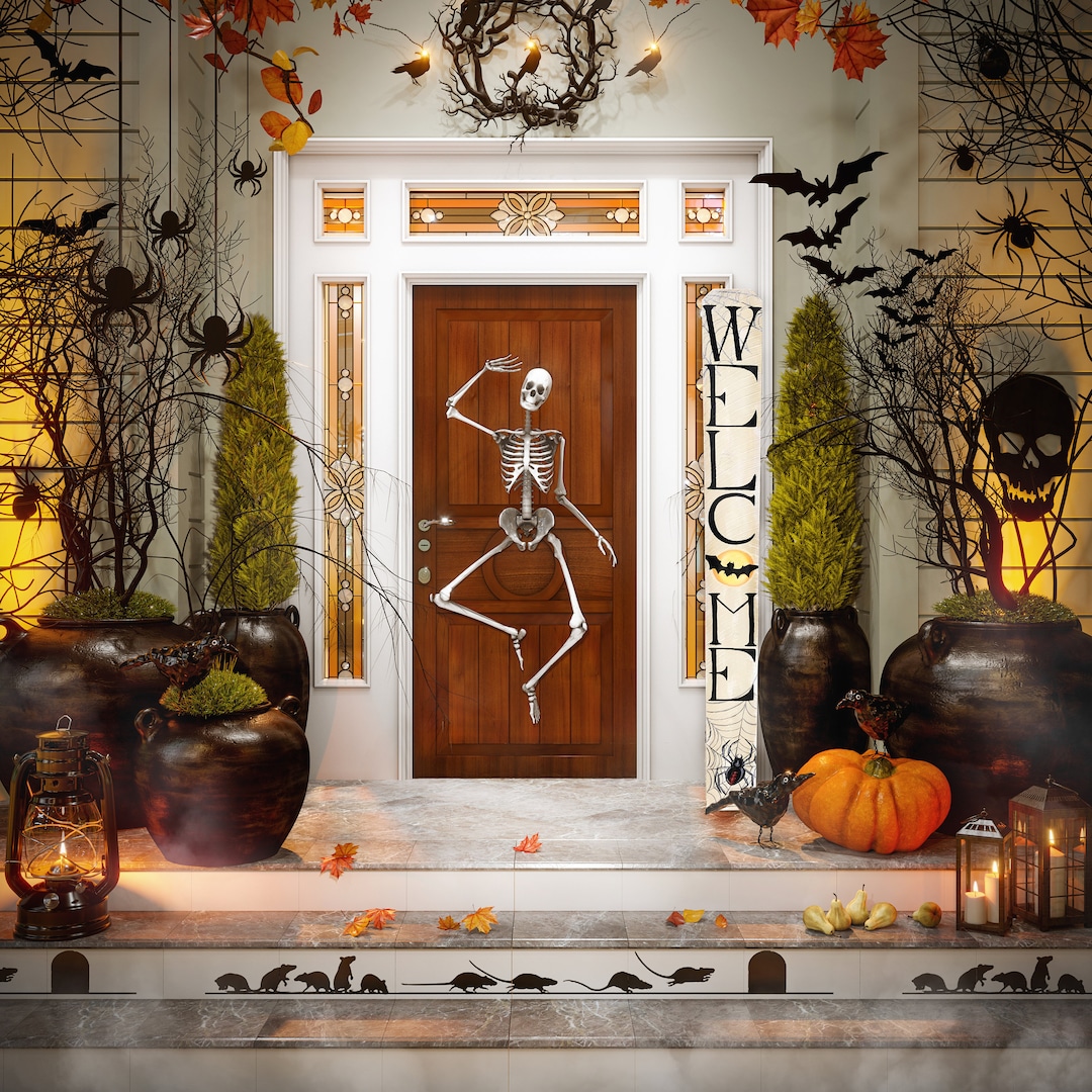 Halloween Sign, Halloween Decor, Halloween Spooky Welcome Sign, Front ...