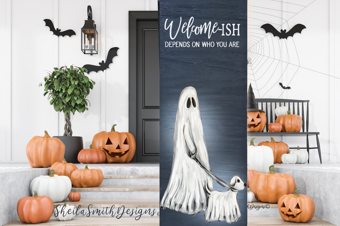 Ghost Dog, Ghost Walking Dog, Halloween Sign, Halloween Decor ...