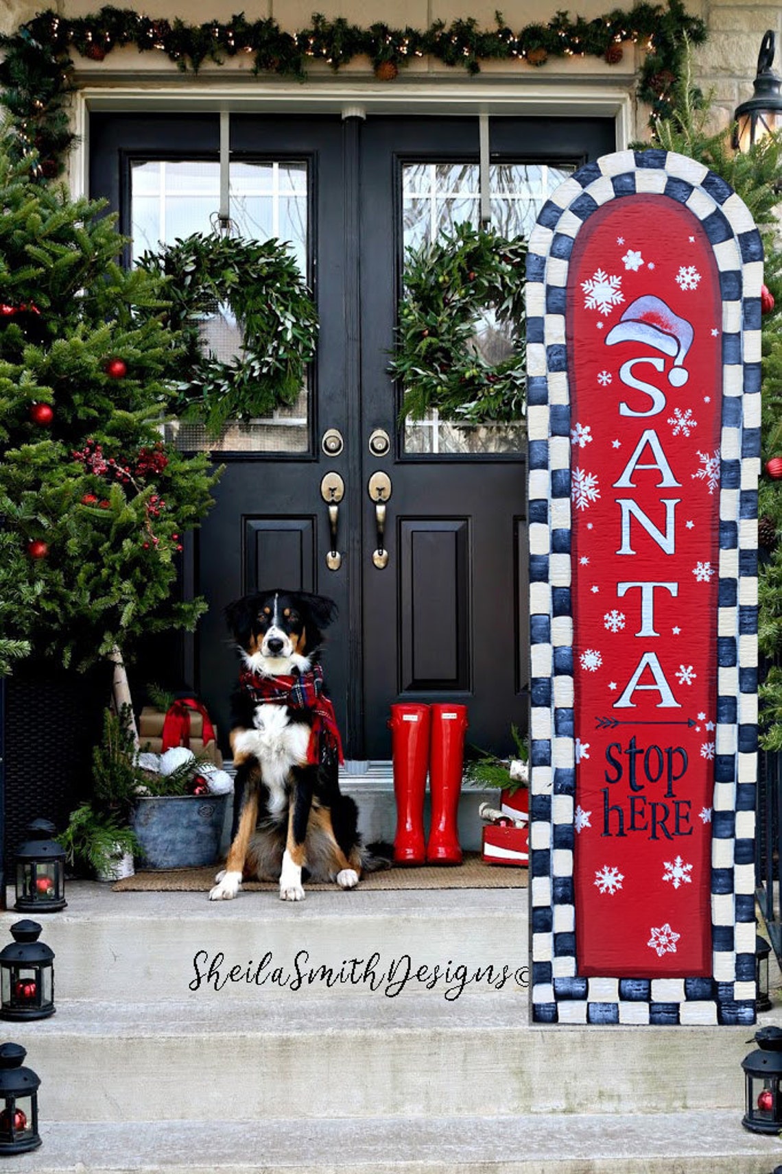 Santa Stop Here Sign, Christmas Sign, Santa Sign, Christmas Decoration ...