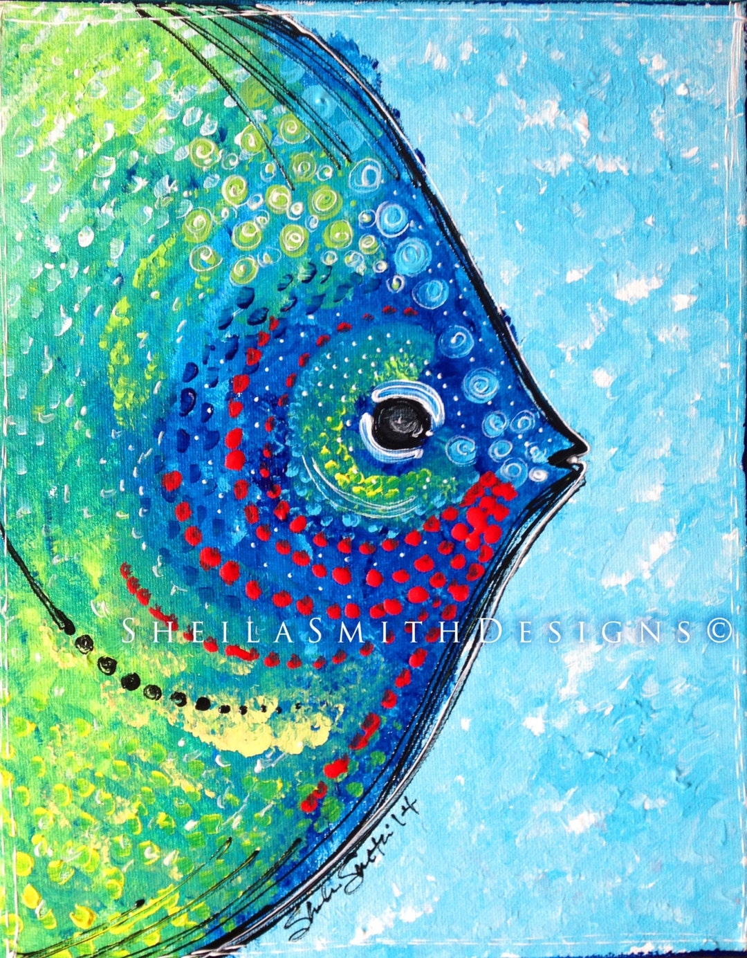 Beautiful Fish Art, Fish Painting, Tropical Fish Painted on Stretched ...