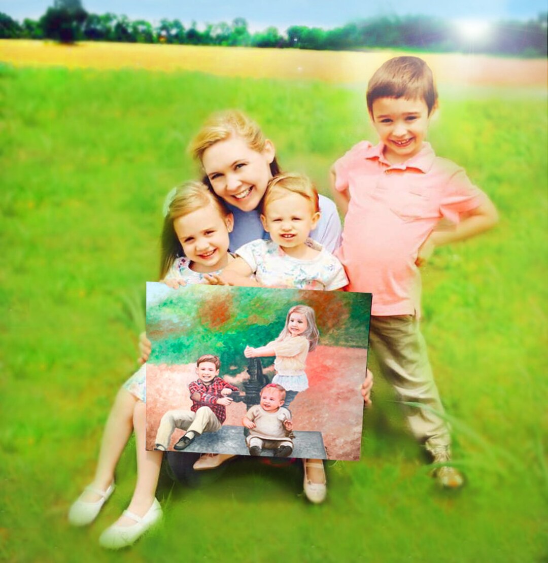 Custom Family Portrait, Hand Painted Family Portrait, Commission ...