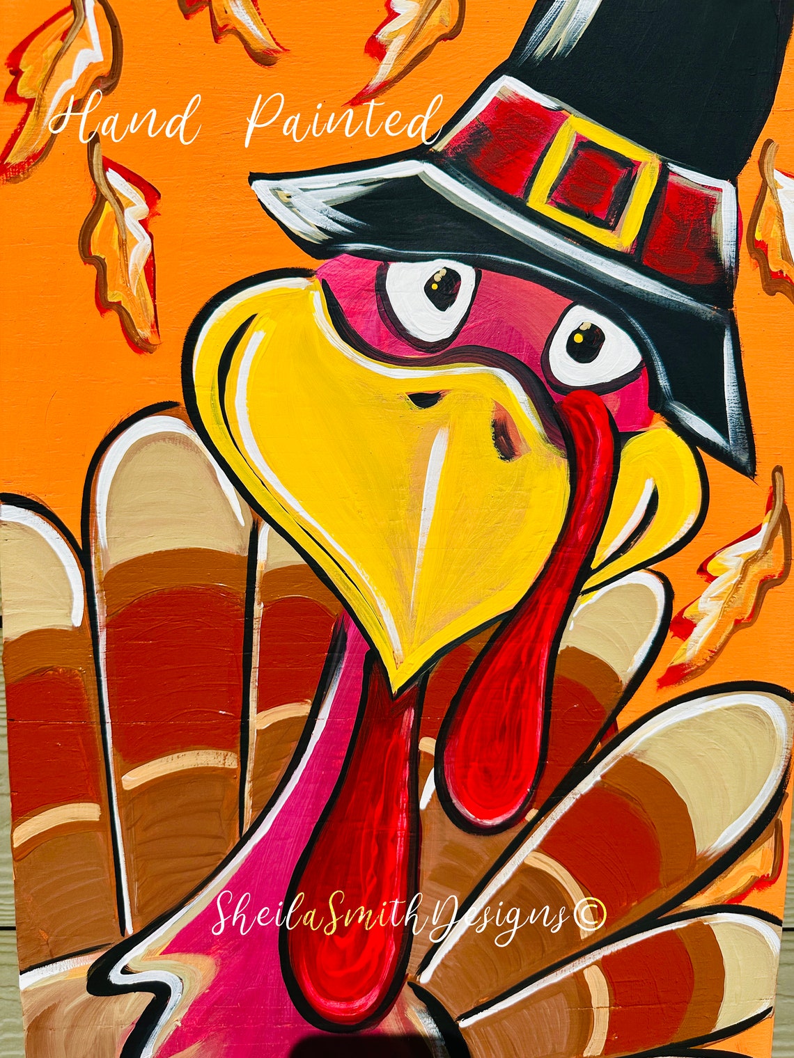 Happy Thanksgiving Sign, Fall Welcome Sign, Turkey Vertical Front Door ...