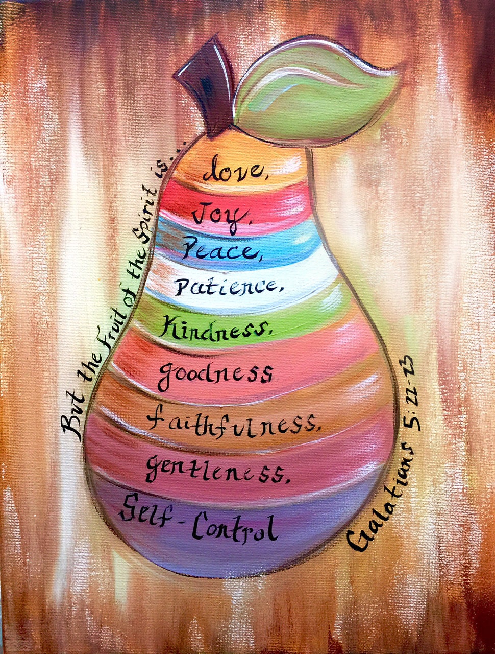 The Fruit of the Spirit Painting Colorfully Hand Painted by | Etsy
