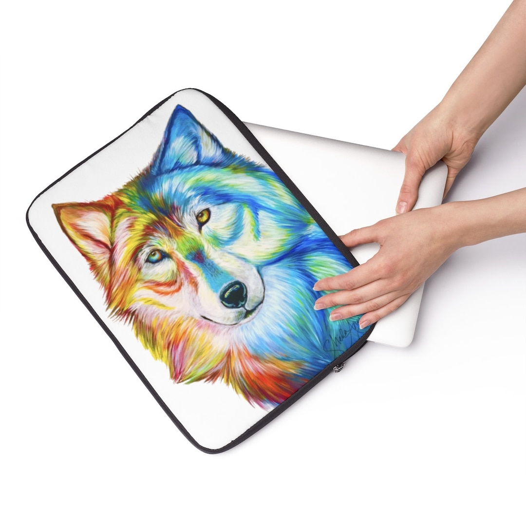 Wolf Laptop Sleeve, Wolf Laptop Case, "the Guardian" Wolf Original ...
