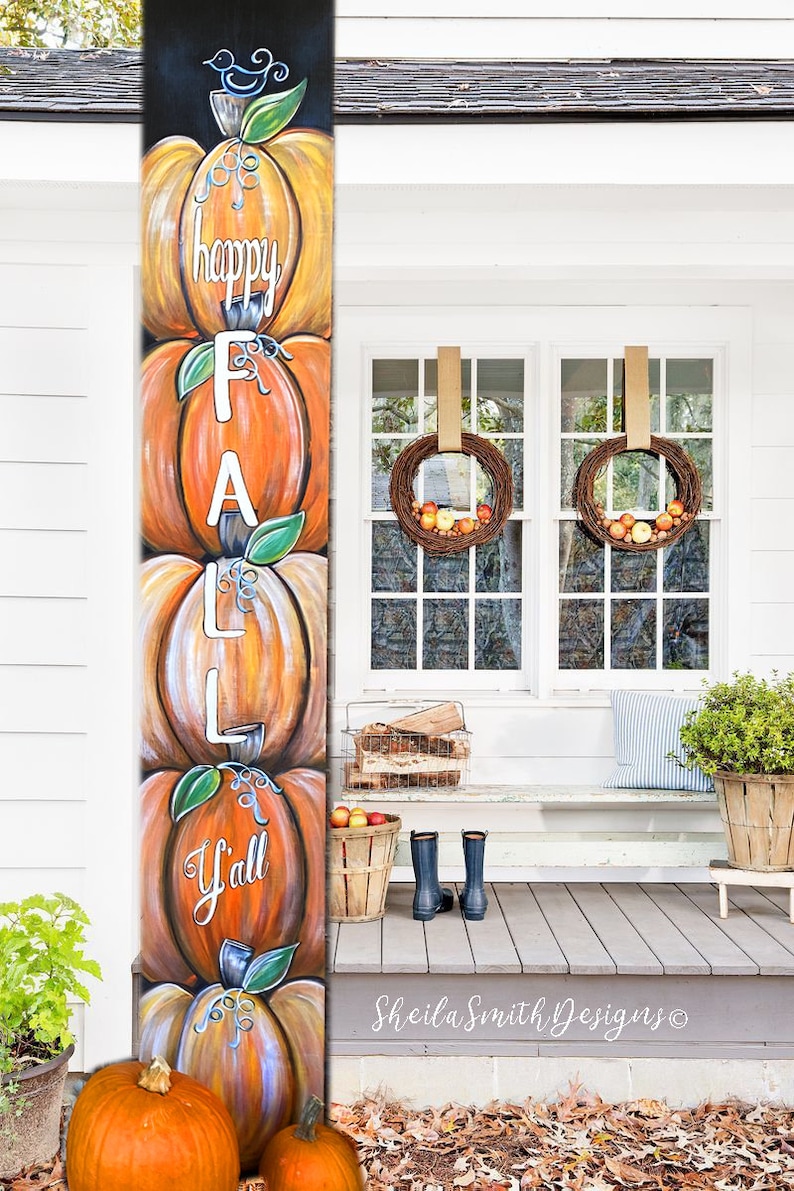 Happy Fall Y'all Pumpkin Fall Sign, Fall Decor, Welcome Sign, Pumpkin ...