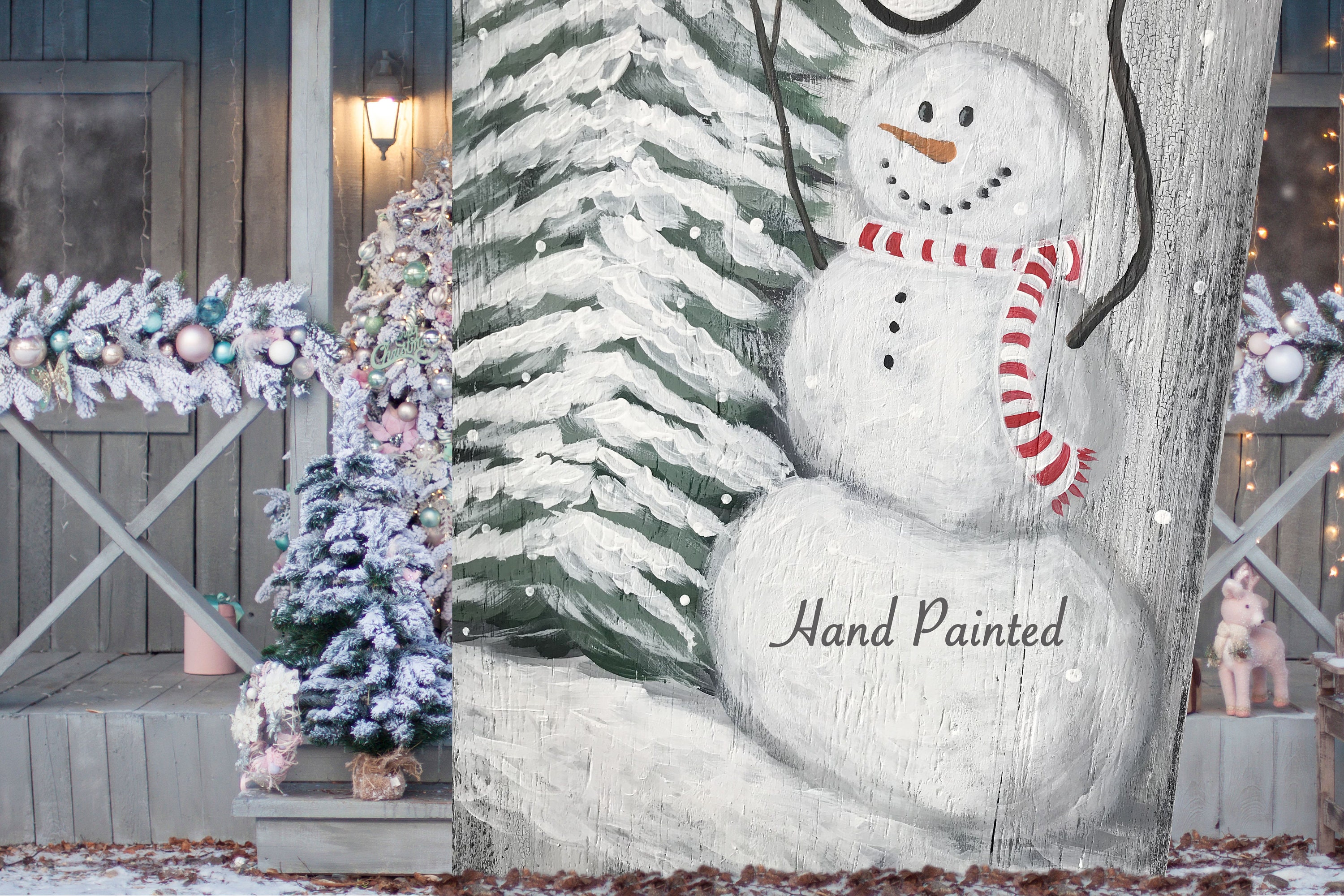 Winter Welcome Sign, Joy Snowman Sign, Vertical Front Door Sign ...