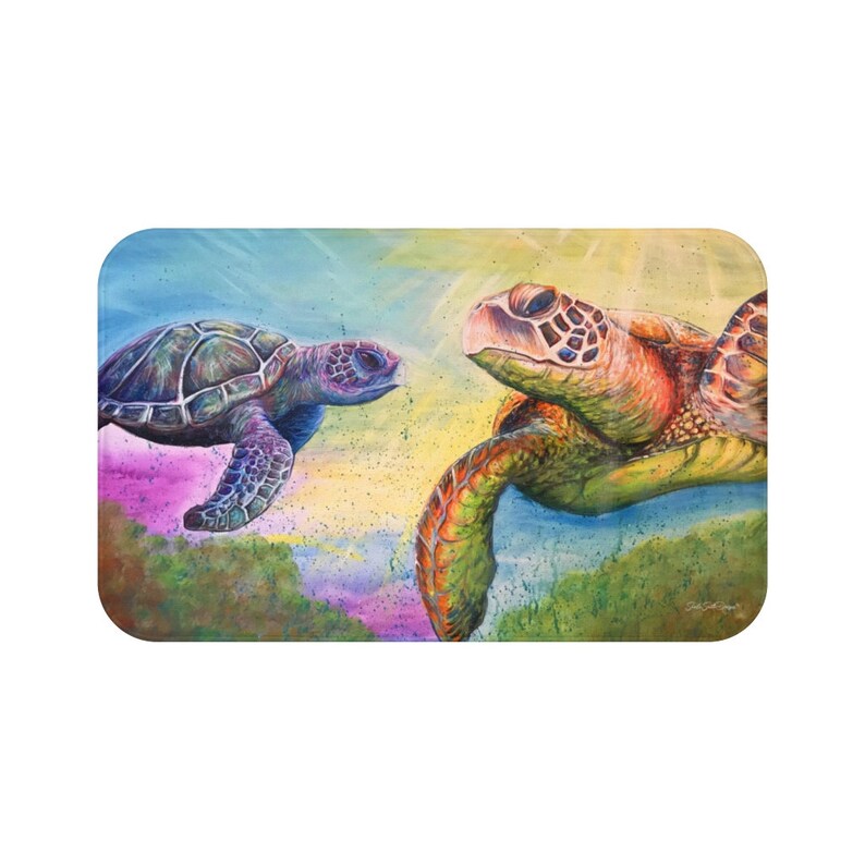 Soft Turtle Bath Mat Turtle Bathroom Decor Turtle Bath Mat - Etsy