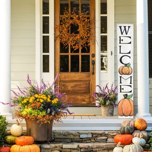 Pumpkin Fall Welcome Sign, Fall Decor, Fall Sign, Welcome Sign, Pumpkin ...