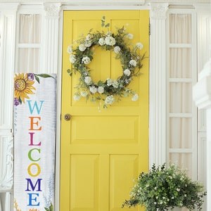 Summer Sign, Porch Sign, Spring Wood Welcome Sign, Vertical Front Door ...