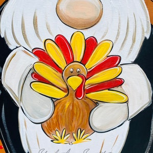Thanksgiving Pilgrim Gnome Welcome Sign, Fall Welcome Sign, Vertical ...
