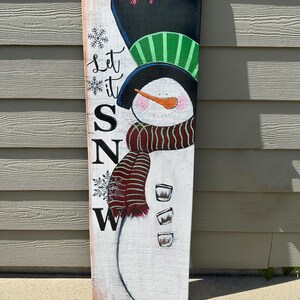 Let It Snow, Winter Welcome Snowman Sign, Snowman, Front Door Sign ...