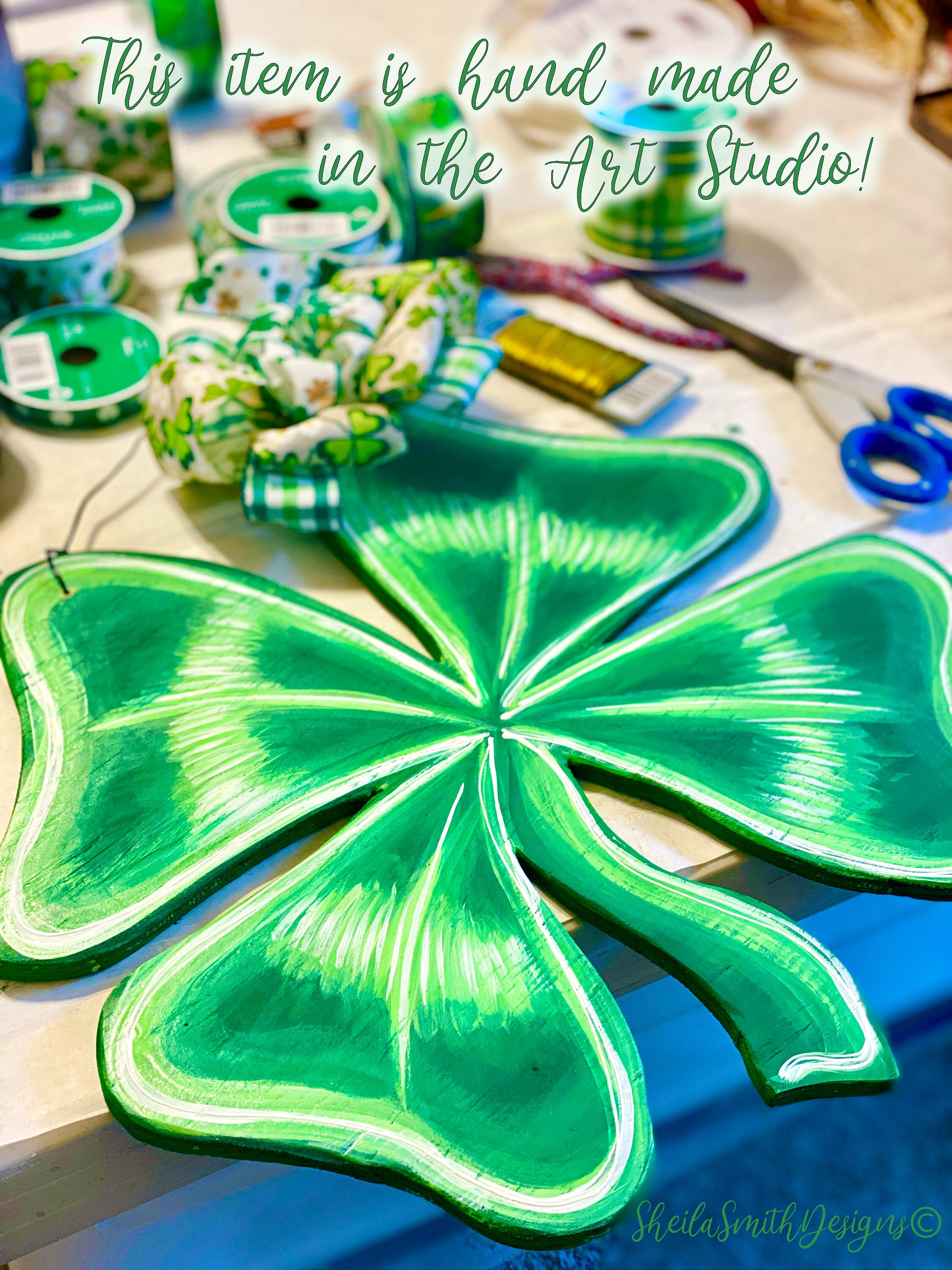 Shamrock Sign, Shamrock Door Hanger, Four Leaf Clover, St Patricks Day ...