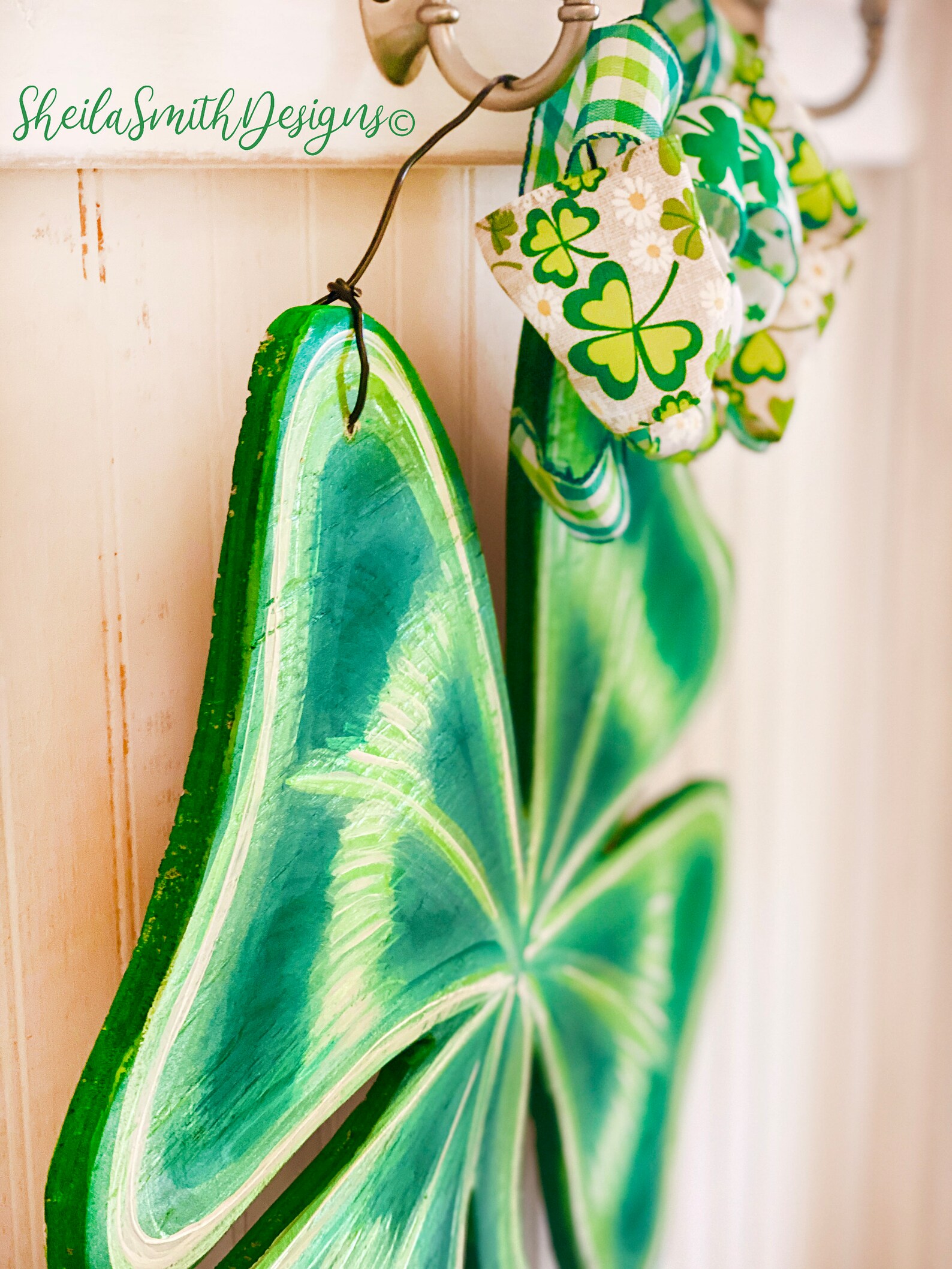Shamrock Sign, Shamrock Door Hanger, Four Leaf Clover, St Patricks Day ...