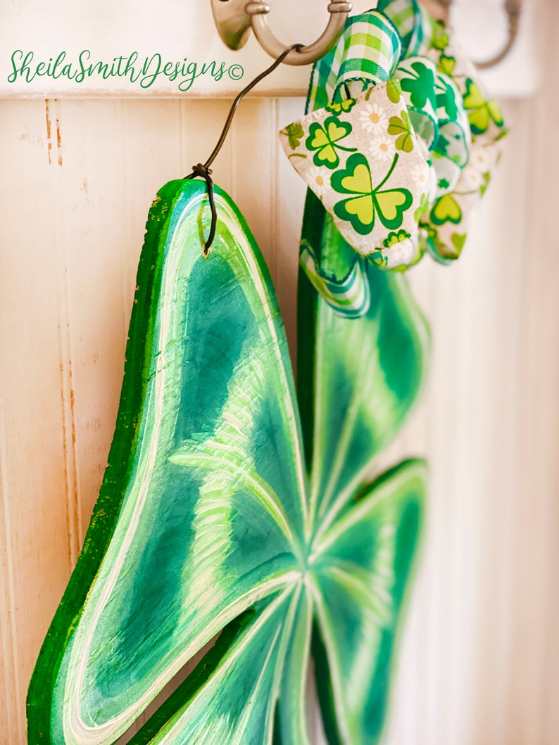 Shamrock Sign, Shamrock Door Hanger, Four Leaf Clover, St Patricks Day ...