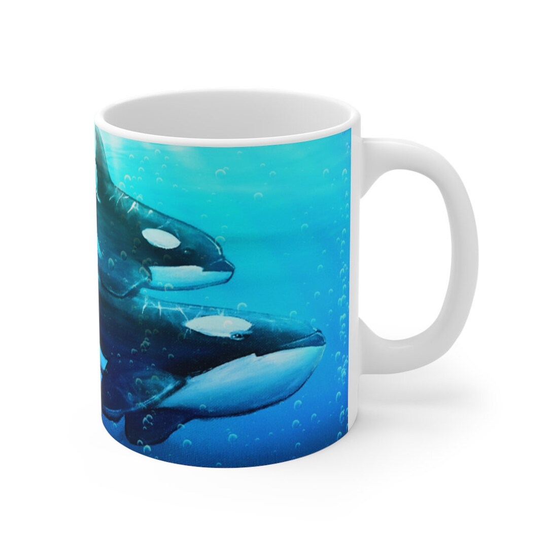 Orca Mug, Killer Whale Mug Design, 11 Oz, Orca Decor, Killer Whale ...