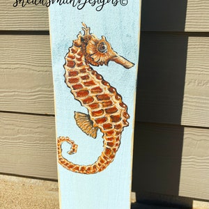 Seahorse Welcome Sign, Beach Welcome Sign, Coastal, Seahorse Sign ...