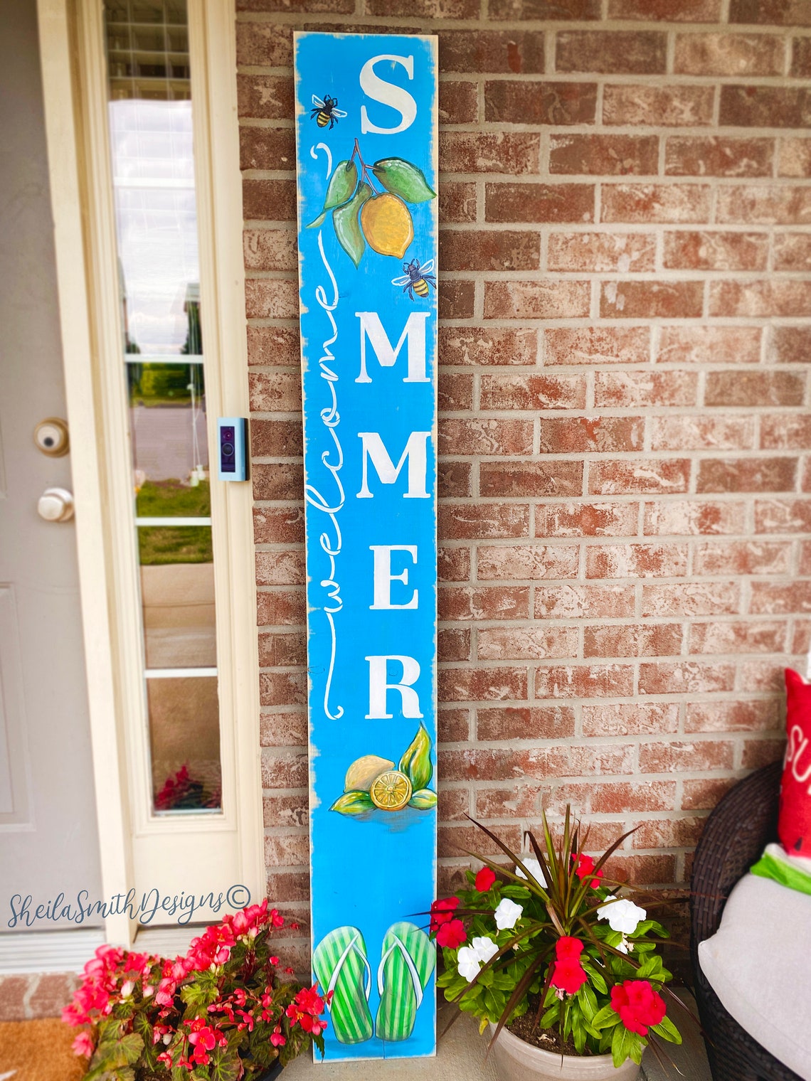 Front Porch Welcome Sign, Lemon Summer Sign, Summer and Spring Wood ...