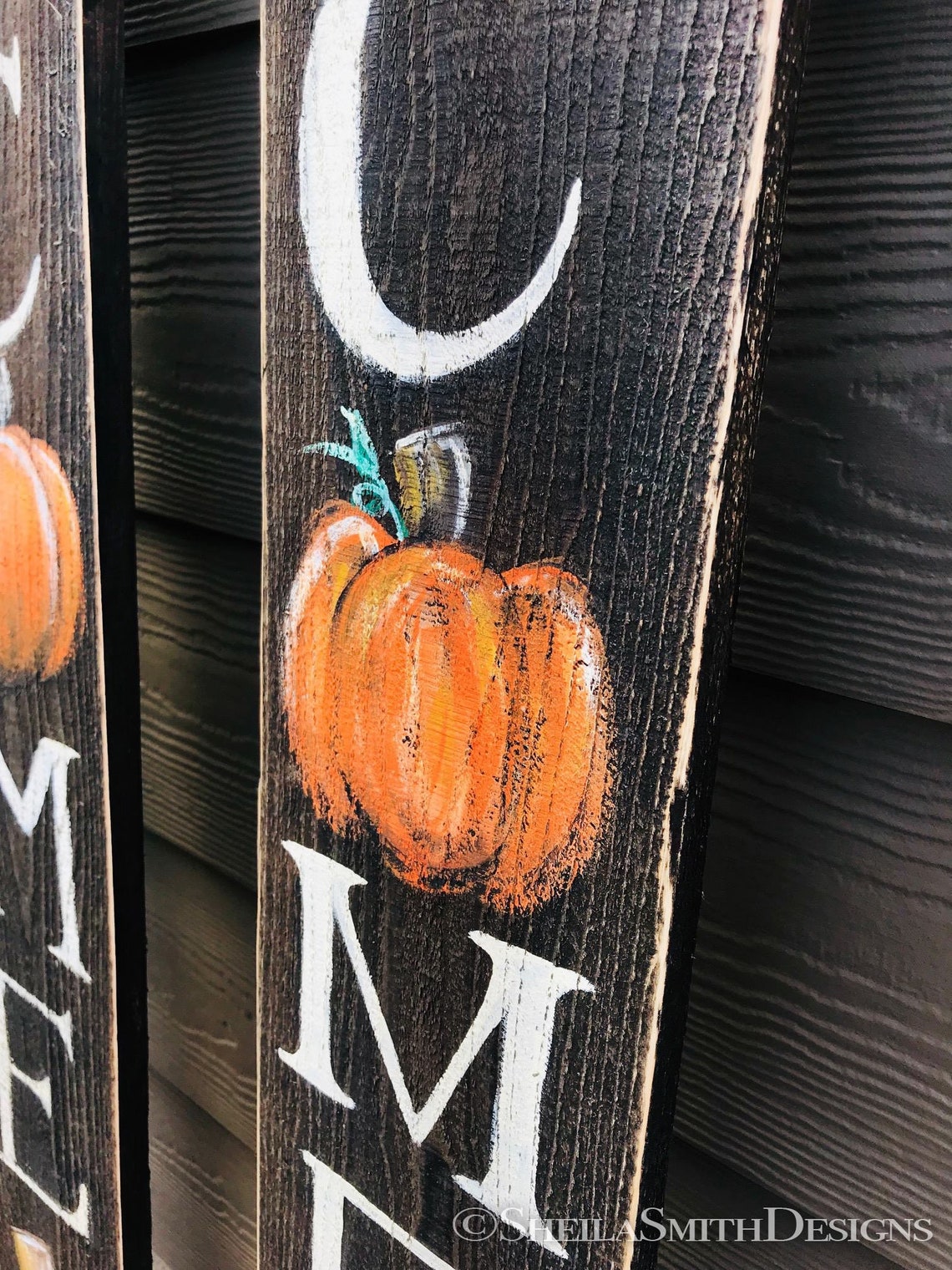 WELCOME SIGN Fall Rustic Welcome Sign Vertical Front Door | Etsy