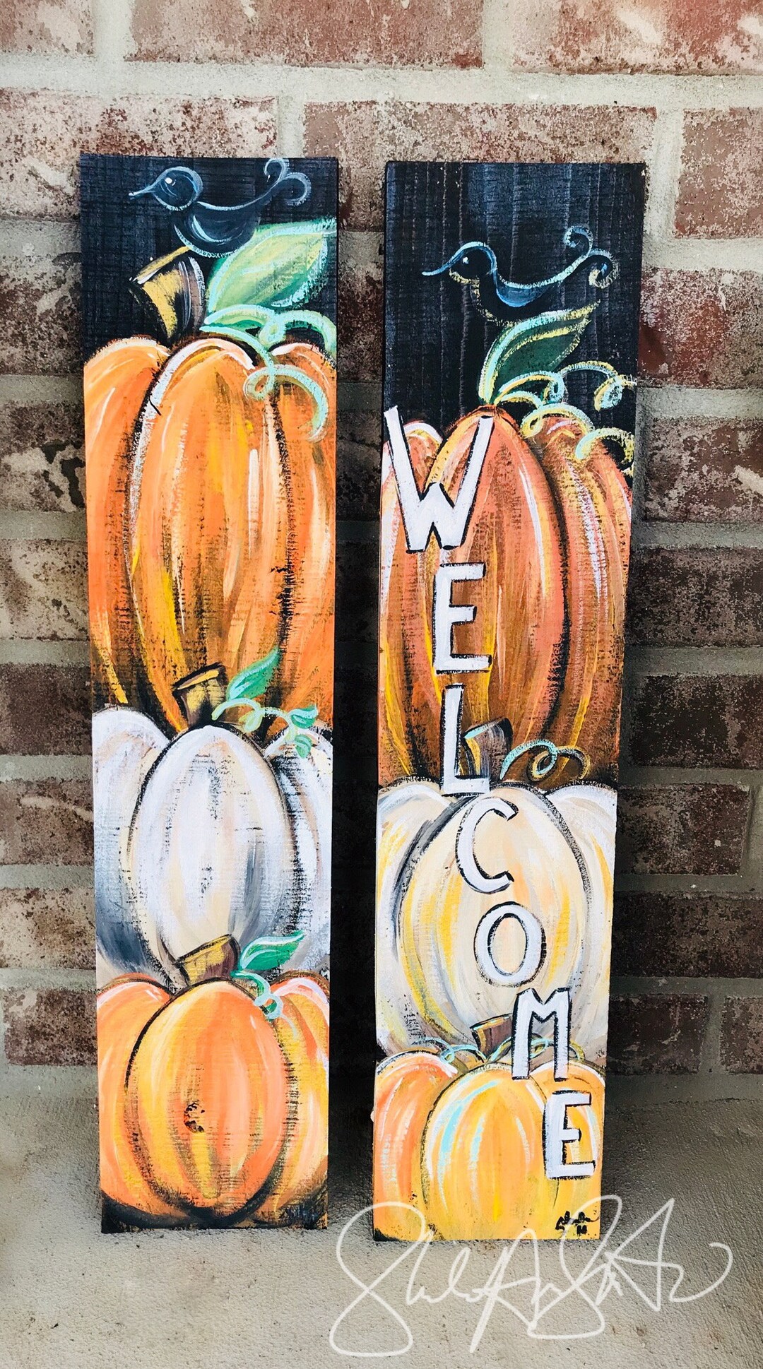 Mini Fall Wecome Sign, Fall Decor, Pumpkin Welcome Sign, Pumpkin Decor ...