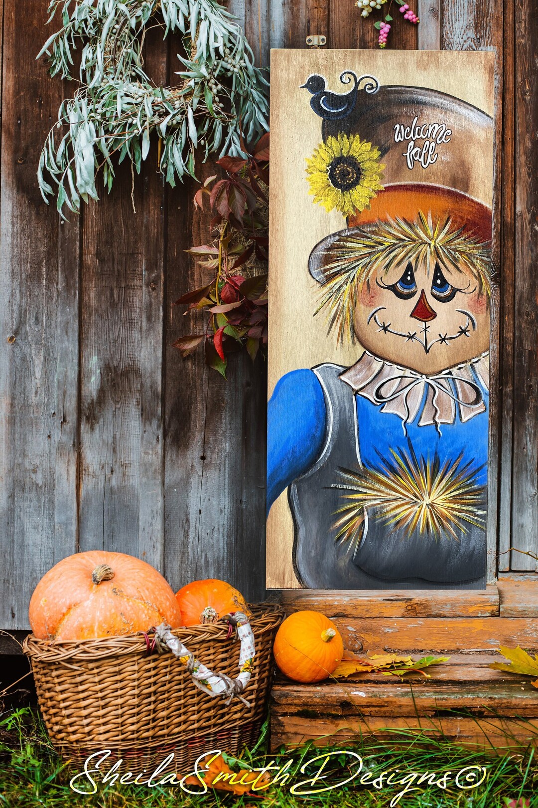 Scarecrow Sign, Fall 2023, Fall Decor, Welcome Fall, Fall Welcome Sign ...