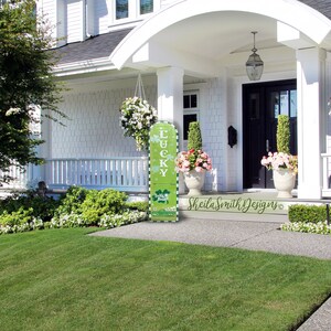 St. Patrick's Day WELCOME Sign, LUCKY Welcome Front Porch Sign, St ...
