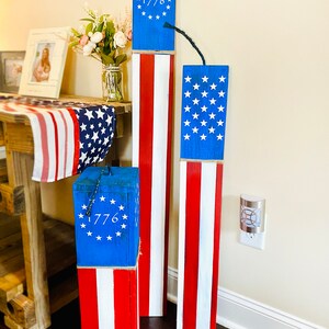Wooden Firecrackers, Wood Firecrakers, Patriotic Front Porch Decor ...