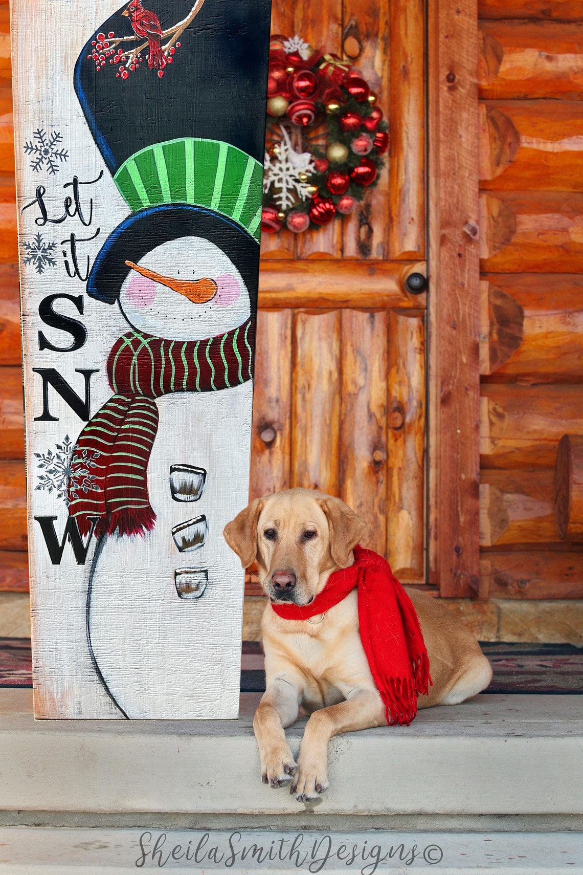 Let It Snow, Winter Welcome Snowman Sign, Snowman, Front Door Sign ...