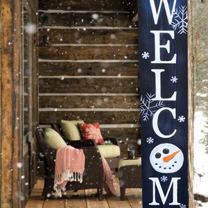 Snowman Winter Welcome Sign, Snowman Decor, Winter Sign, Welcome Sign ...