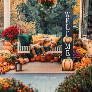 Pumpkin Fall Welcome Sign, Fall Decor, Fall Sign, Welcome Sign, Pumpkin ...