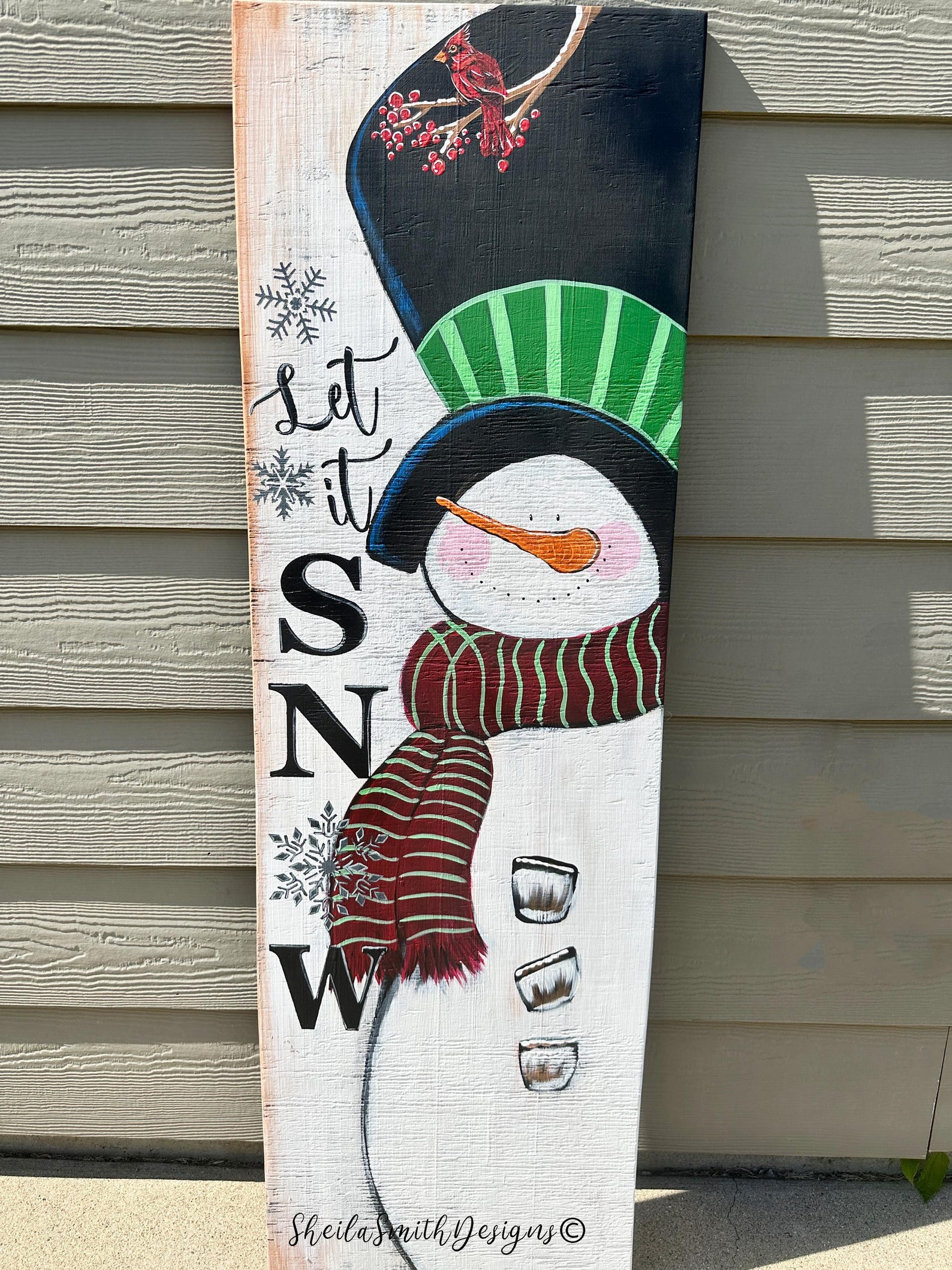 Let It Snow, Winter Welcome Snowman Sign, Snowman, Front Door Sign ...