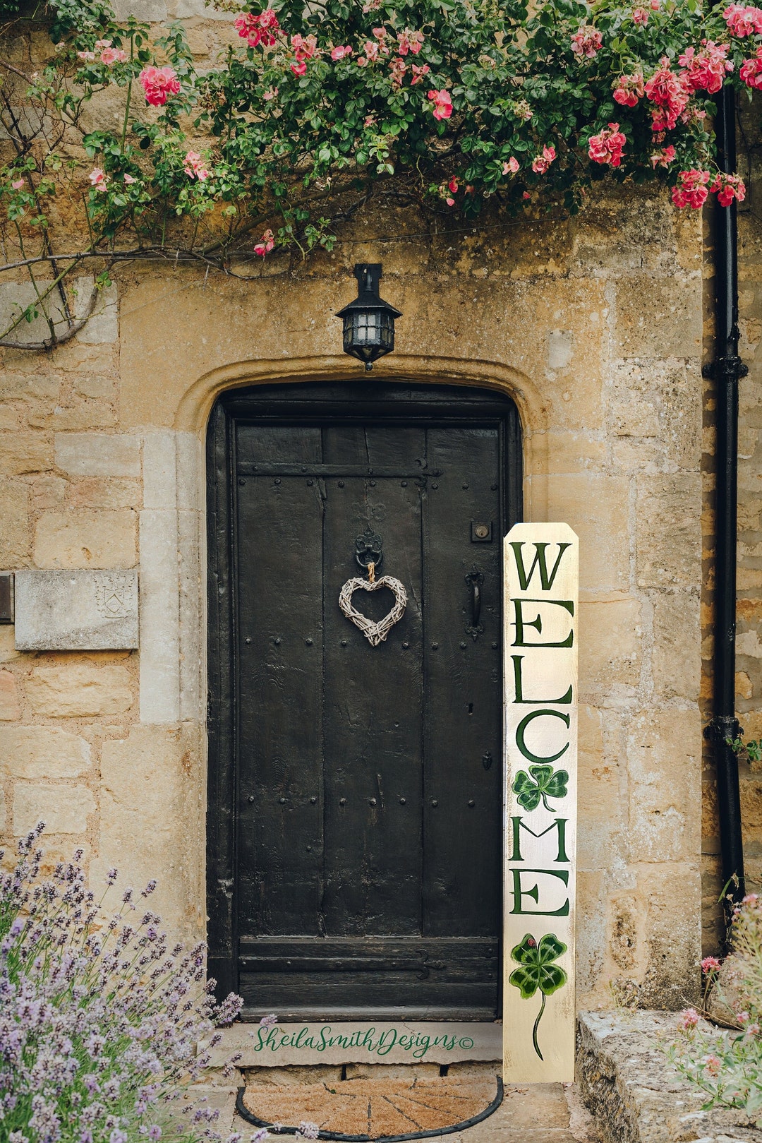 Shamrock Wood Sign, Shamrock Welcome Sign, Four Leaf Clover Sign ...