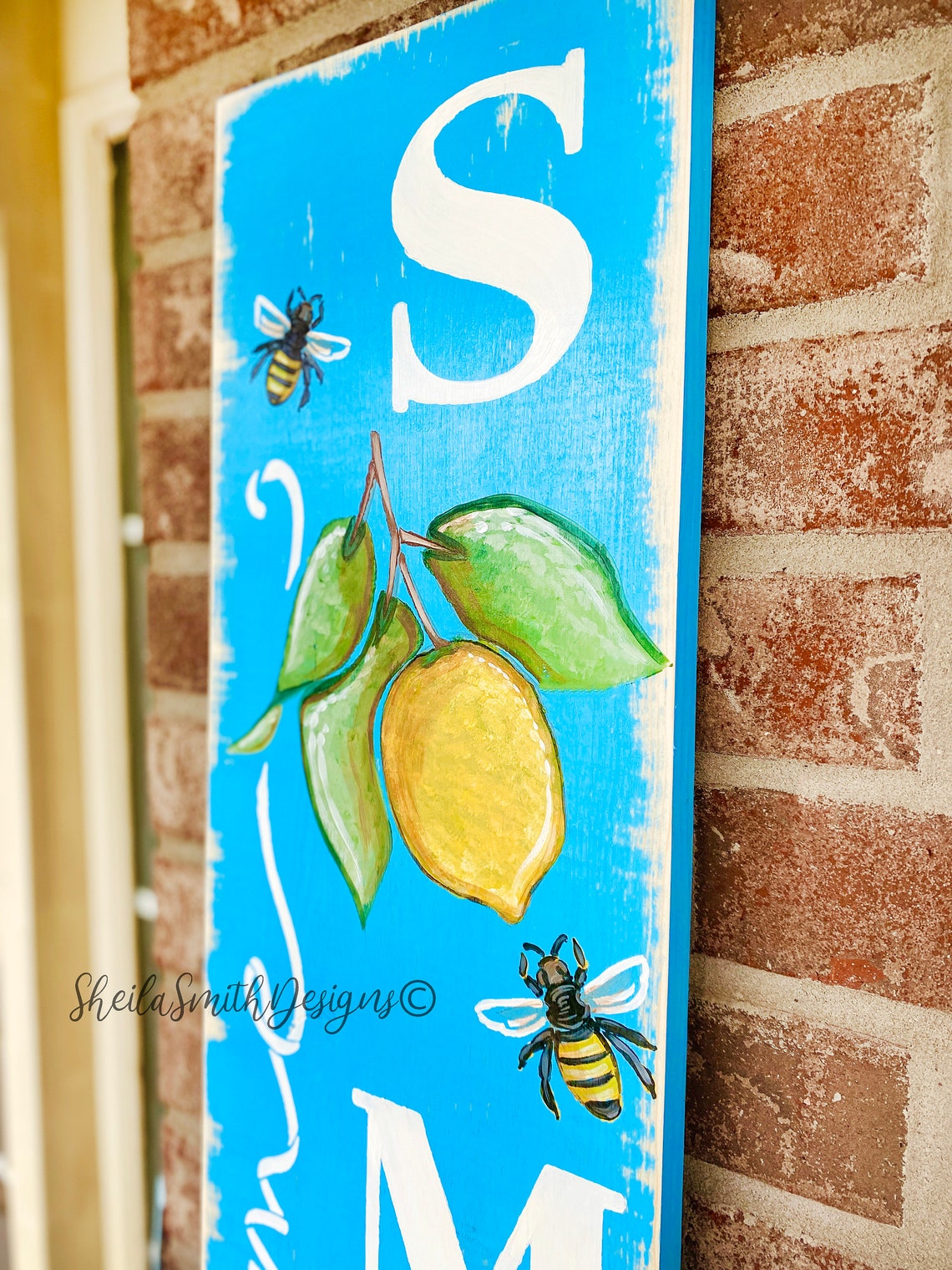 Front Porch Welcome Sign, Lemon Summer Sign, Summer and Spring Wood ...