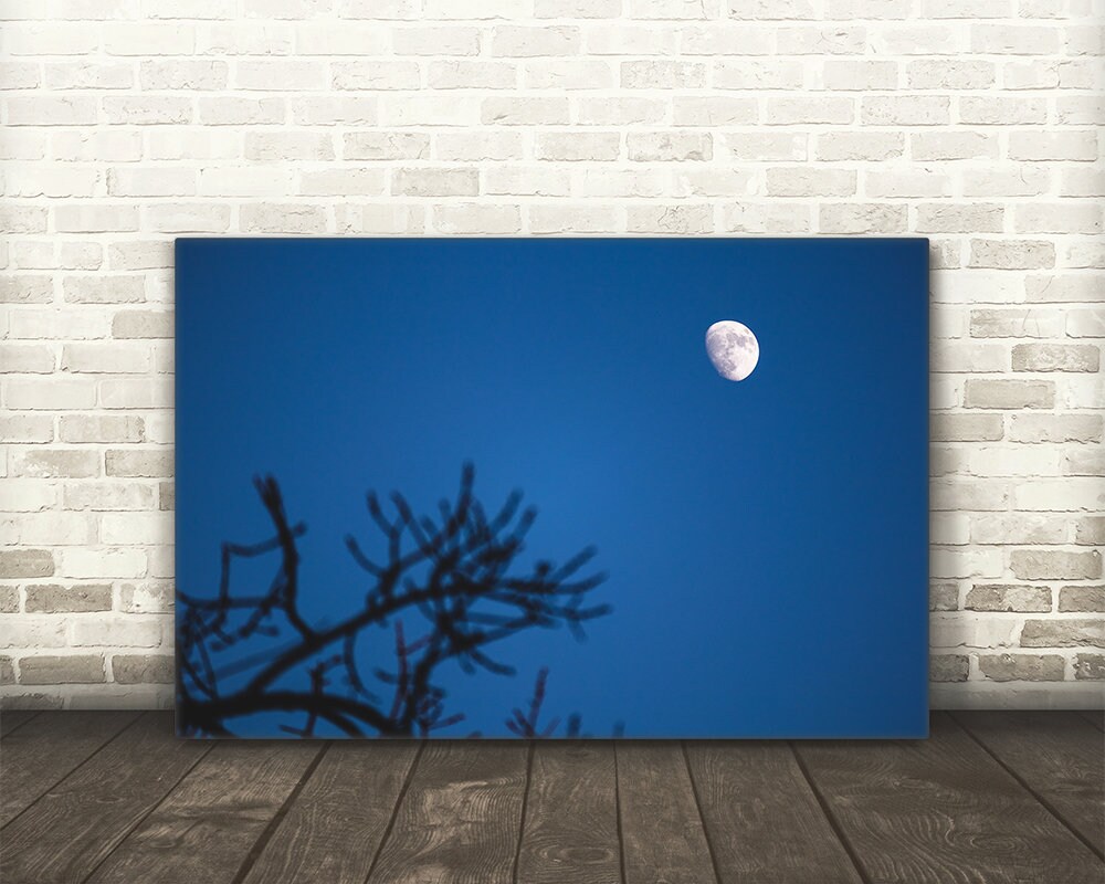 Blue Moon Print Moon Photography Moonrise Art - Etsy