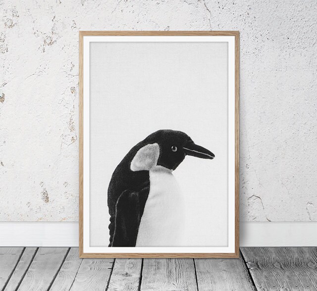 Penguin Print Side Penguin Profile Printable Zoo Nursery - Etsy