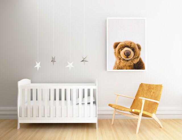 Bear Prints, Nursery Wall Art, Woodlands Nursery Animal, Bear Nursery ...