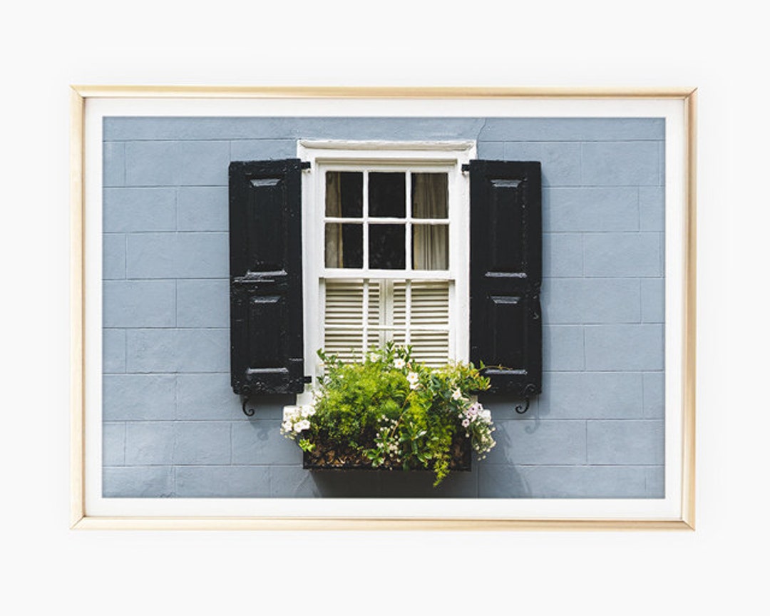 Blue Window Box Print, Horizontal Print Download, Charleston SC ...