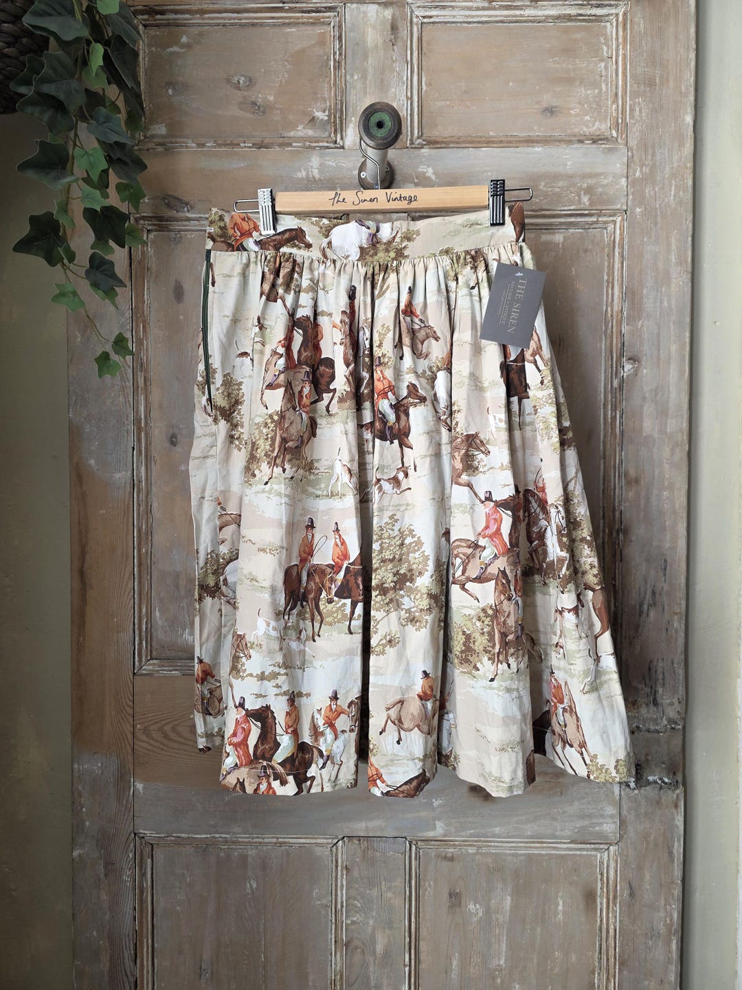Vintage 1950s Handmade Hunting Scene Novelty Cotton Skirt. UK10 - Etsy
