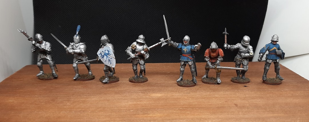 Painted Miniatures 28mm - Medieval Knights (8 Figures) - Etsy