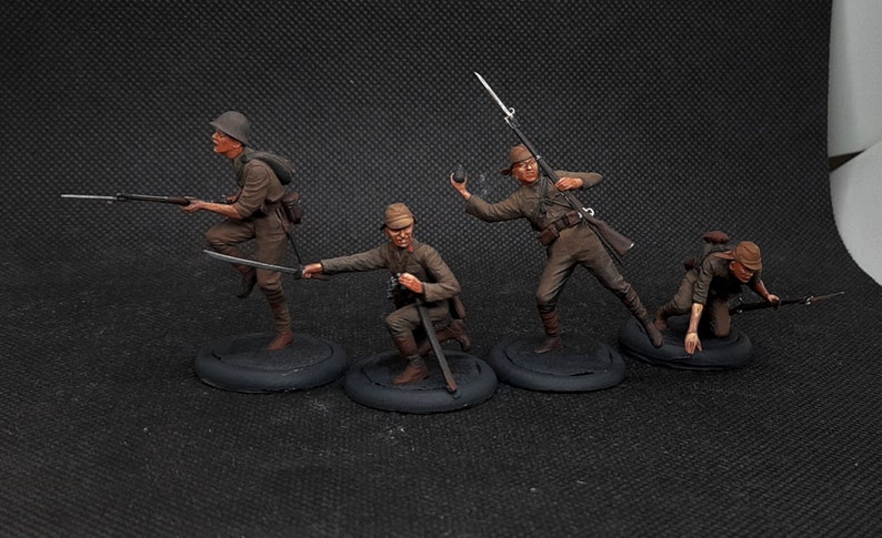 Painted Miniatures - Japan WW2 Infantry, 4 Figures Scale 1/35 - Etsy