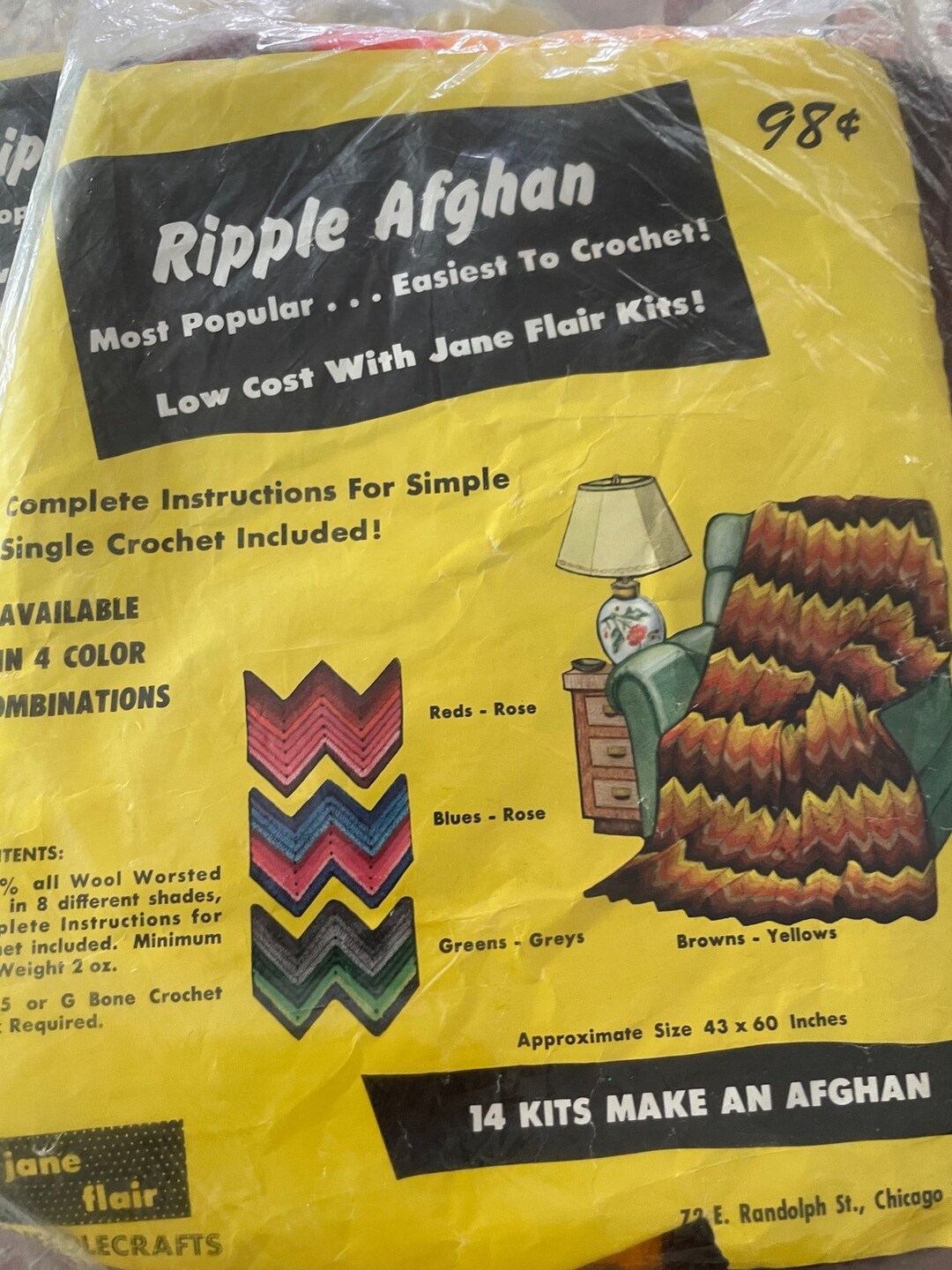 Jane Flair Ripple Afghan Kit (set of 2) Brown and Yellow - Etsy