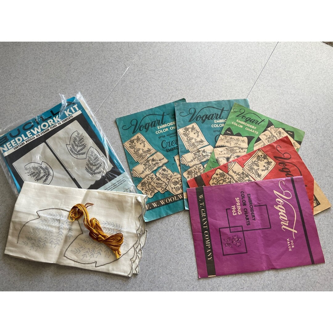 Vogart Embroidery Color Charts Plus Bonus Bucilla Needlework Kit - Etsy